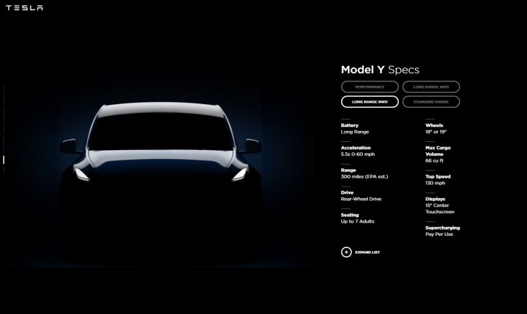 Tesla Model Y – Specs, Long Range RWD # 10 | ModelPublisher.com